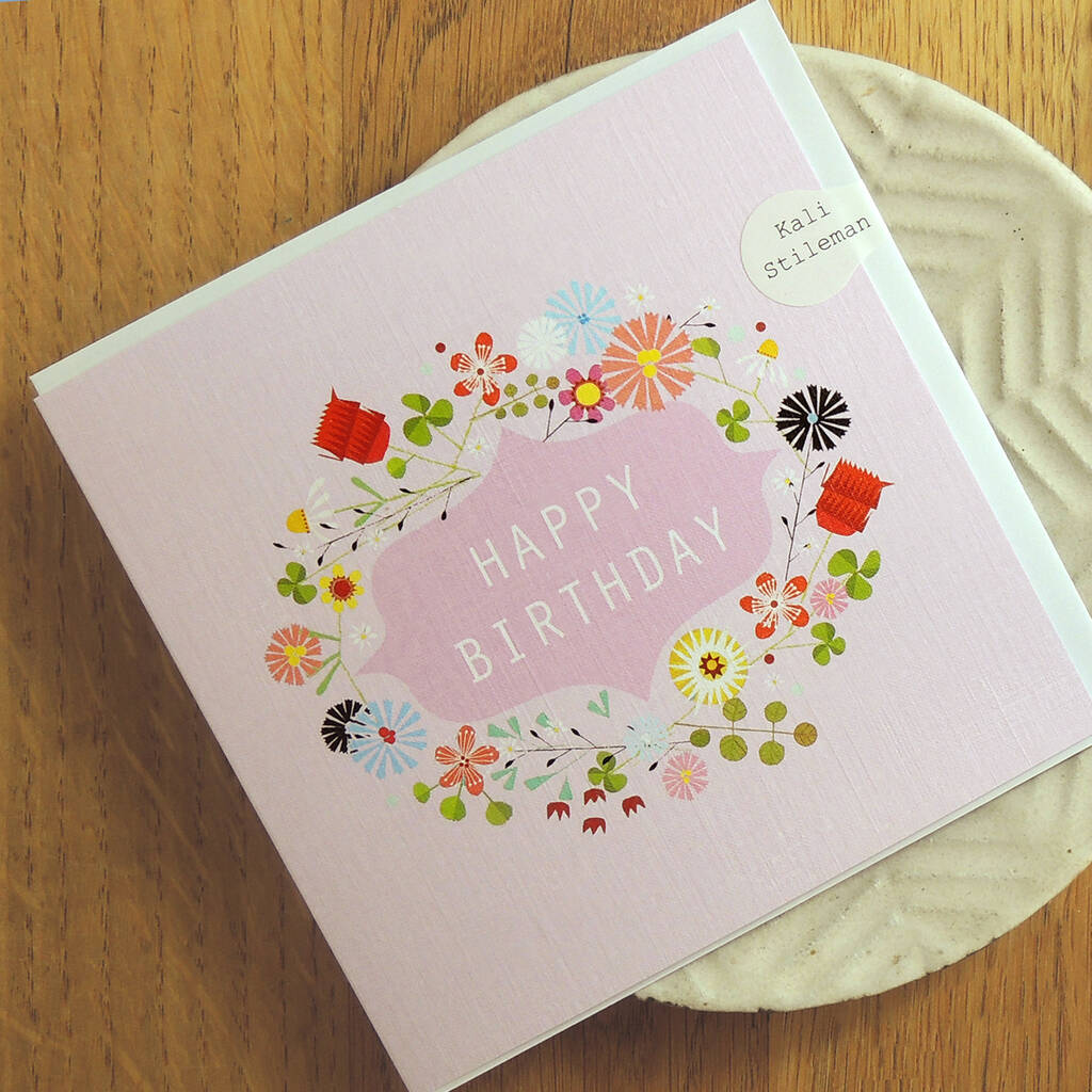 Floral Raspberry Pink Birthday Card By Kali Stileman Publishing ...