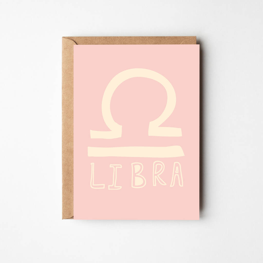 Libra Zodiac Star Sign Birthday Card By Tillie Mint Loves