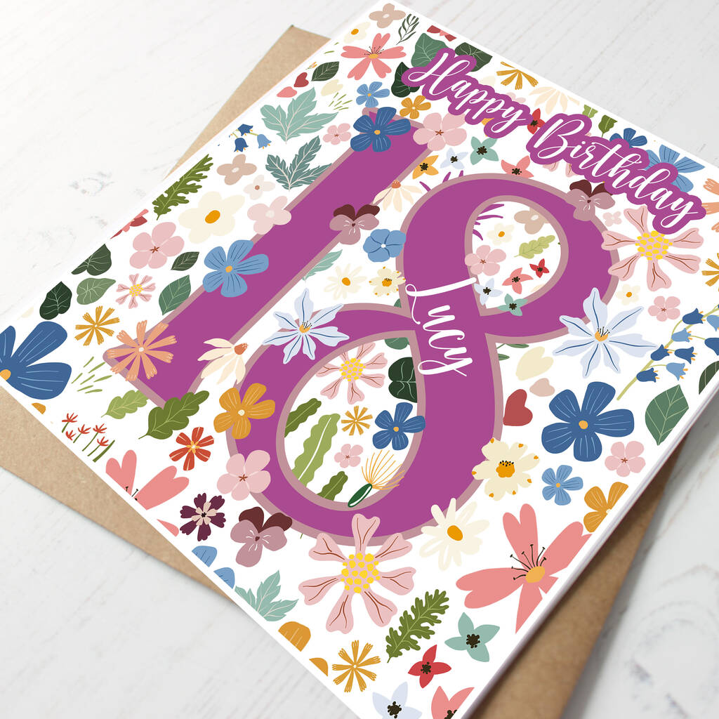 Bespoke 18th Birthday Card For Her By Hope and Love ...