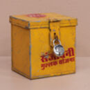 Old Yellow Money Box By Scaramanga | notonthehighstreet.com