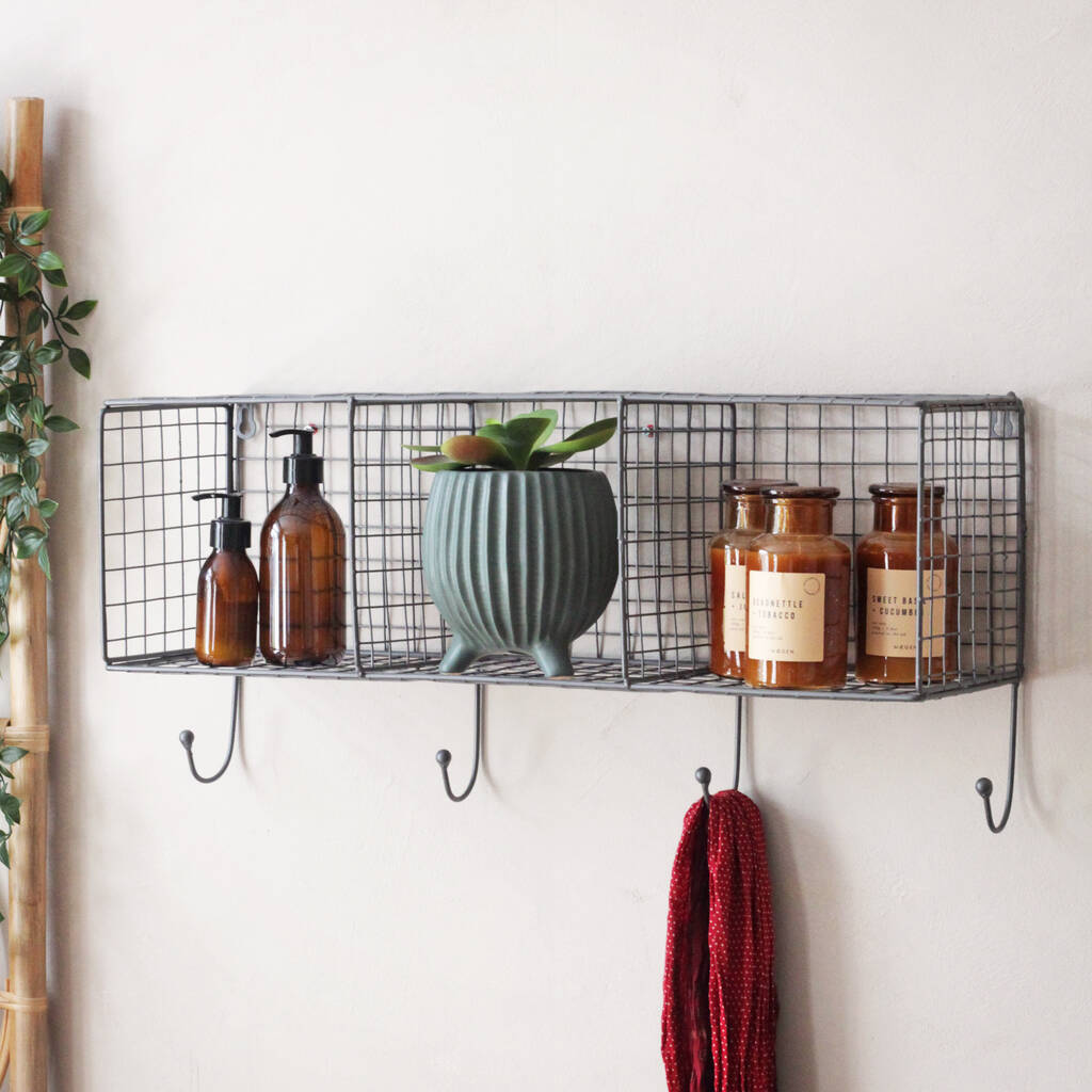 Wirework Metal Cage Shelf And Hooks By Sophie MacBain ...
