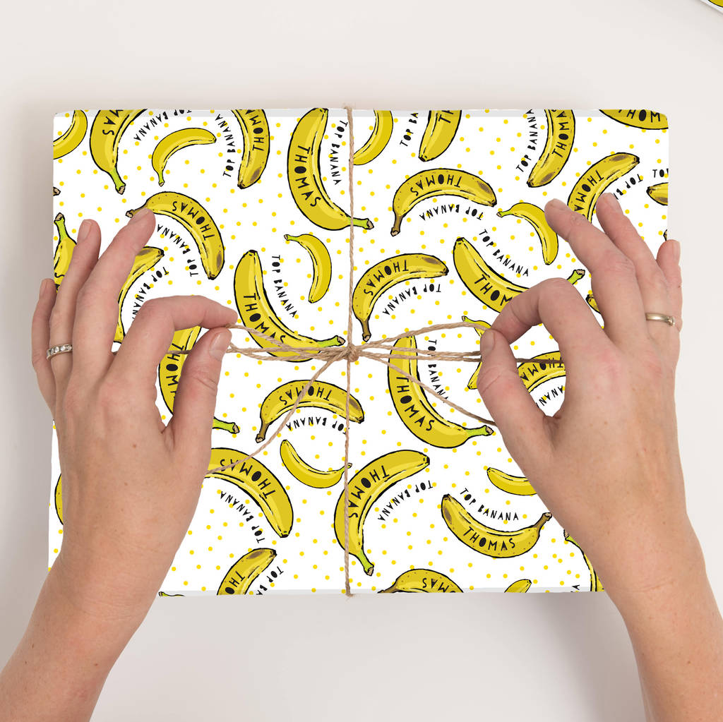personalised banana wrapping paper by abigail warner ...