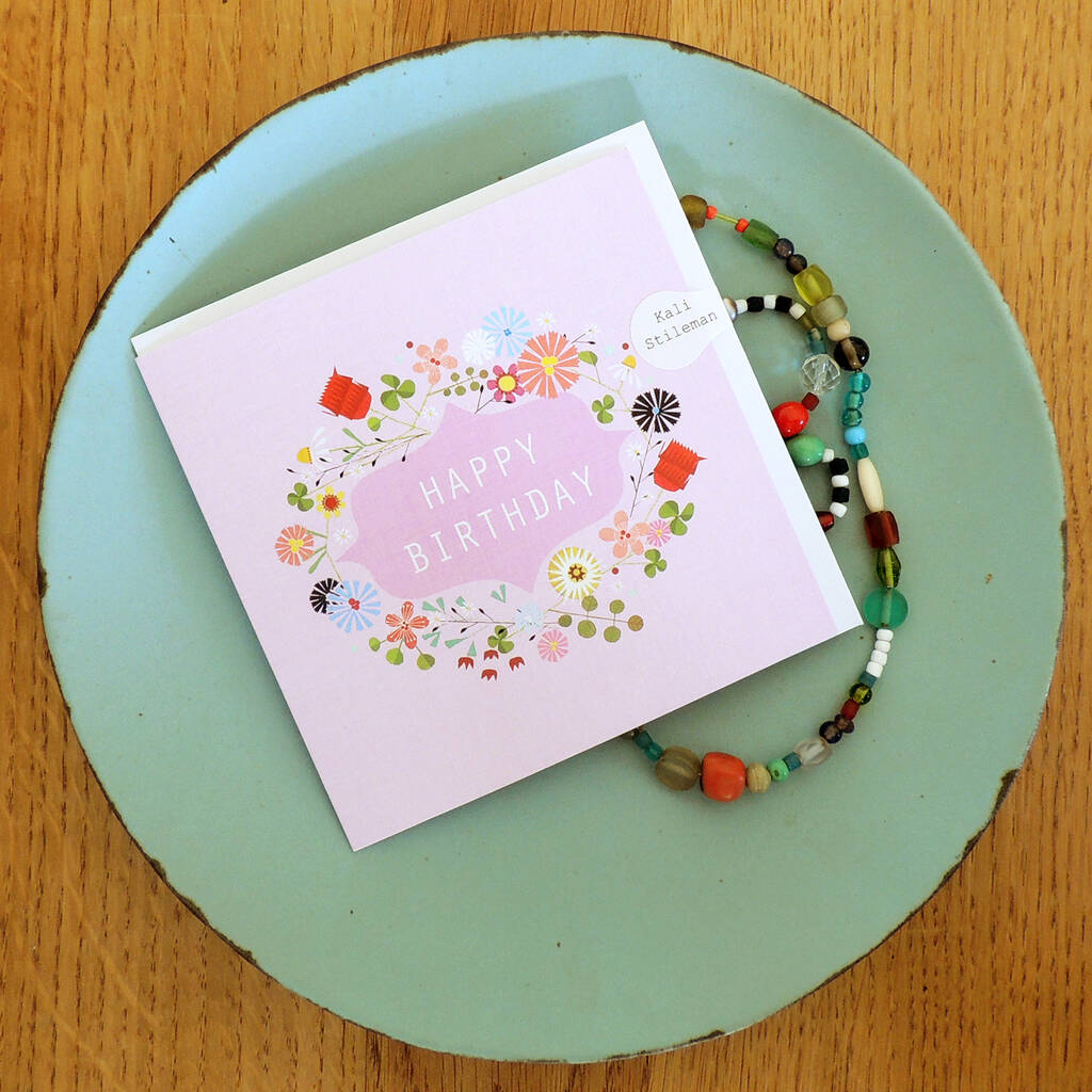 Floral Raspberry Pink Birthday Card By Kali Stileman Publishing