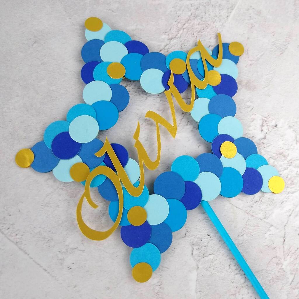 Personalised Name Birthday Cake Topper By Rosie's Paper Circus
