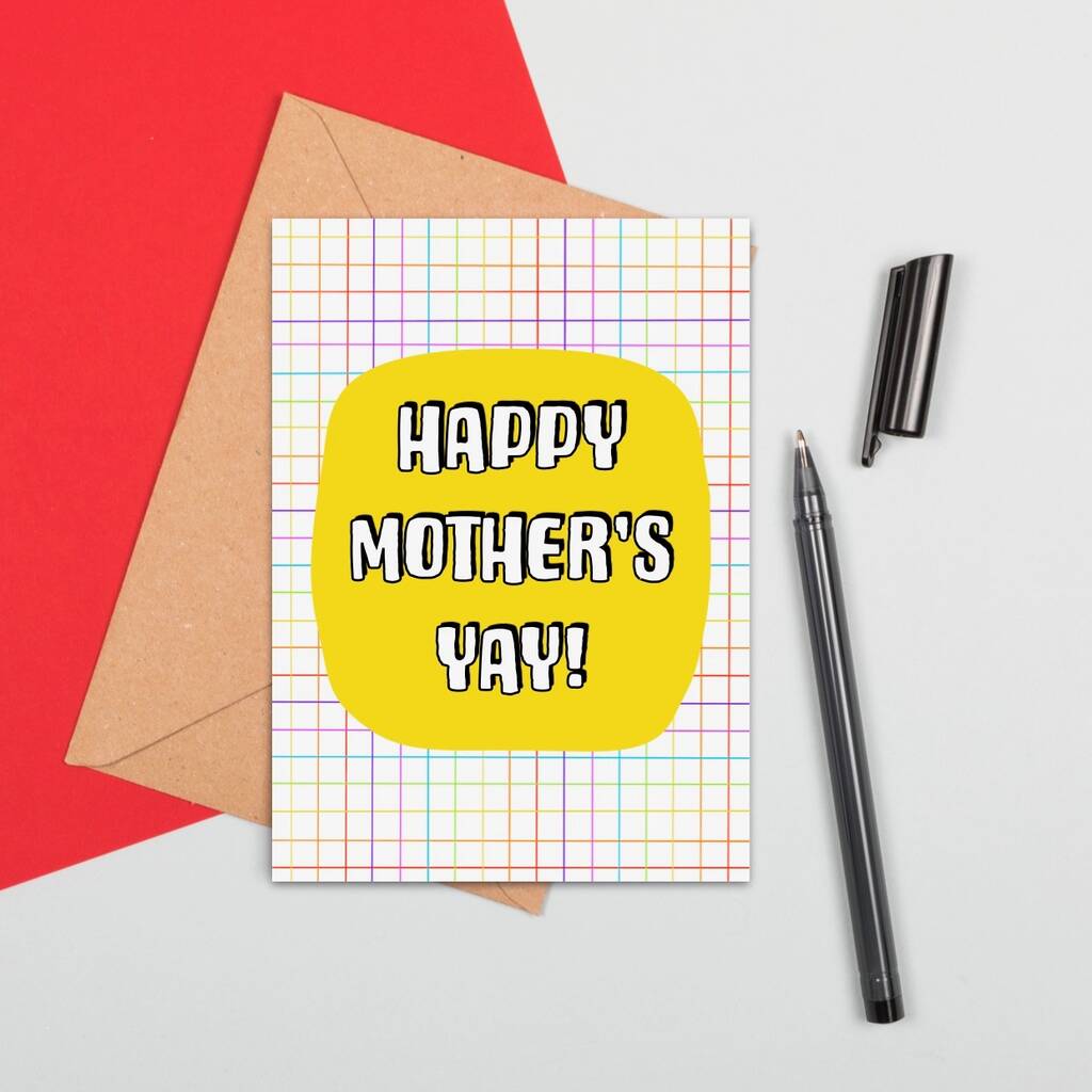 Large Size Happy Mother's Yay Card By Adam Regester Design