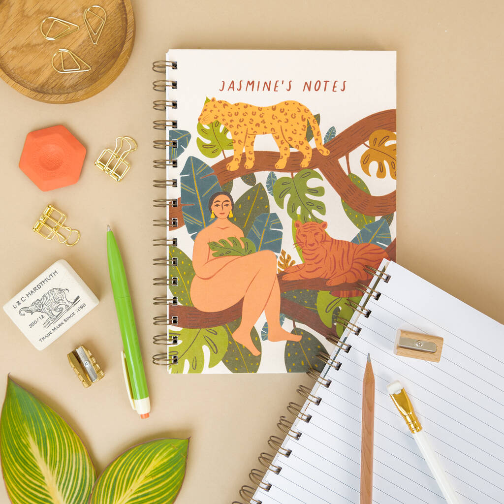 Wild Woman Illustrated Personalised Notebook By Flourish Paperworks