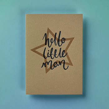 'hello little man' letterpress card by over the c. | notonthehighstreet.com