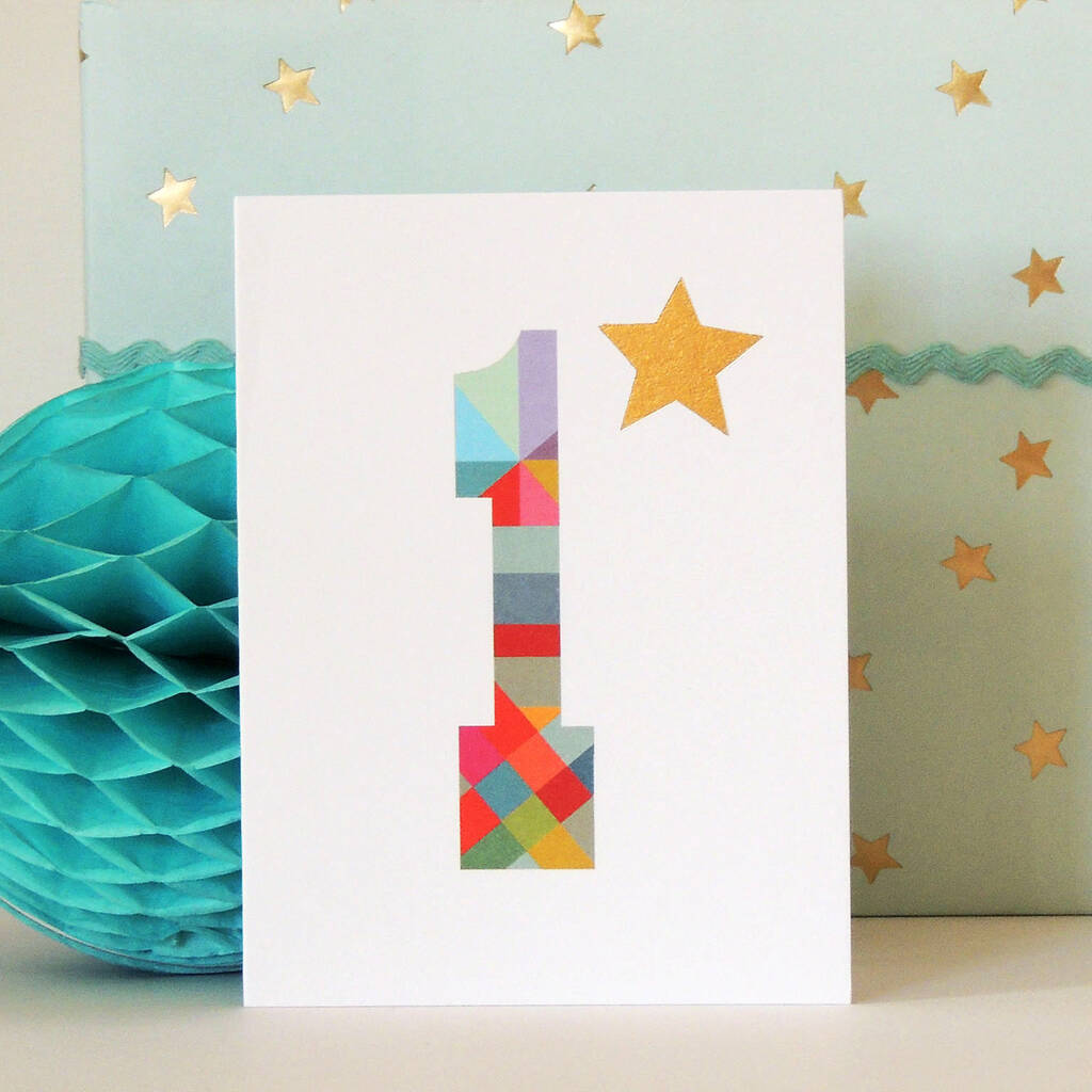 Mini Gold Star Number One Card By Kali Stileman Publishing ...