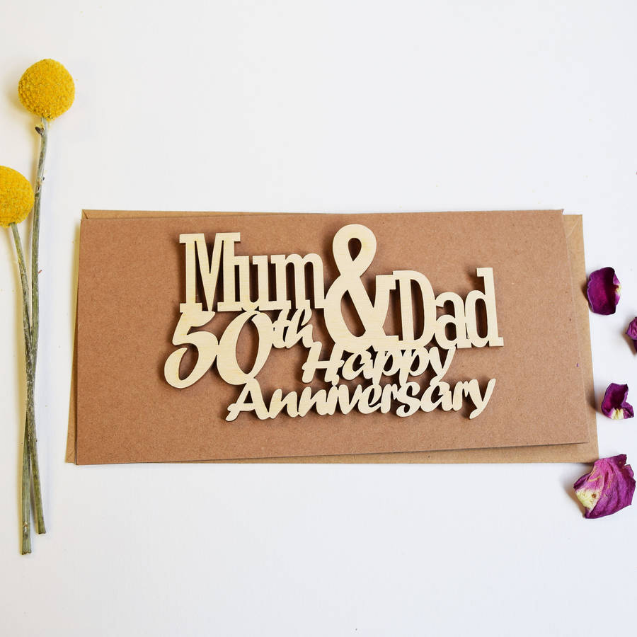 Personalised Mum And Dad Anniversary Card By Hickory Dickory Designs 