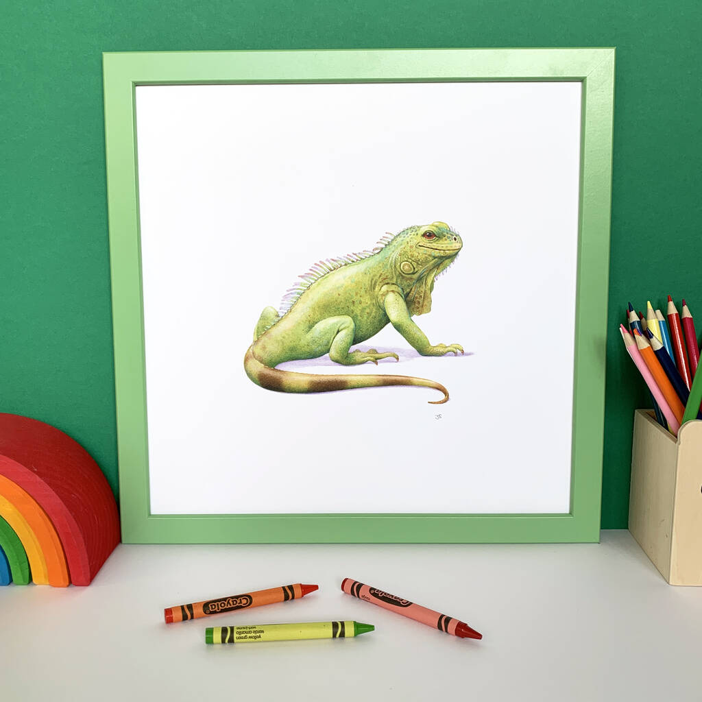 Illustrated Iguana Print By Little Blue Zebra | notonthehighstreet.com