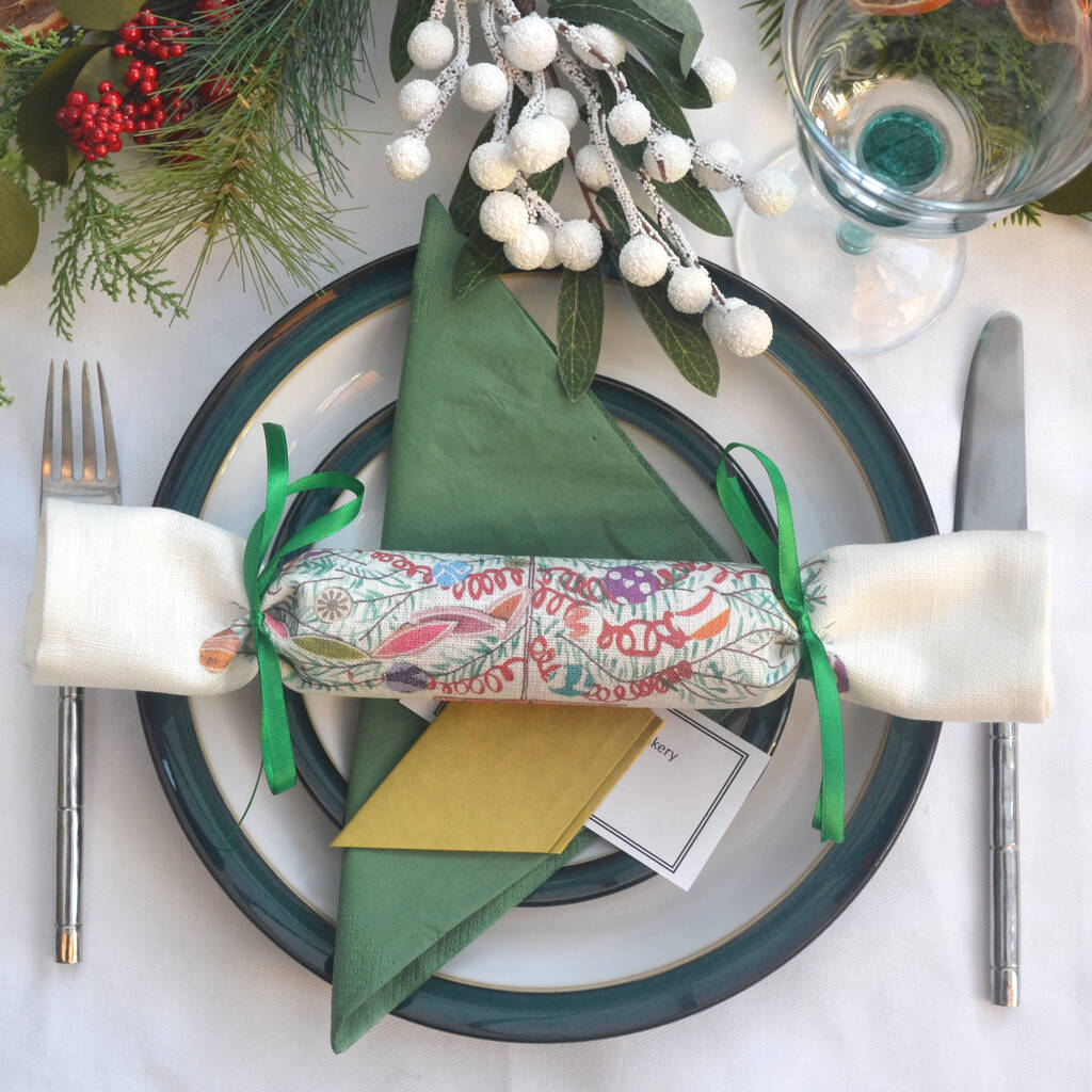 Christmas Tree Linen Napkin Crackers By Lottie Lane Designs ...