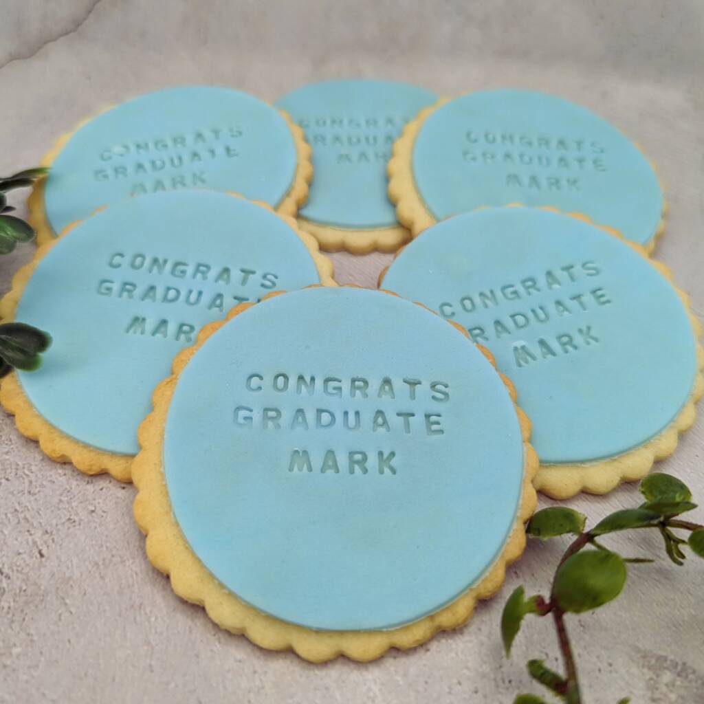 Personalised Iced Graduation Biscuits Box By The Biskery