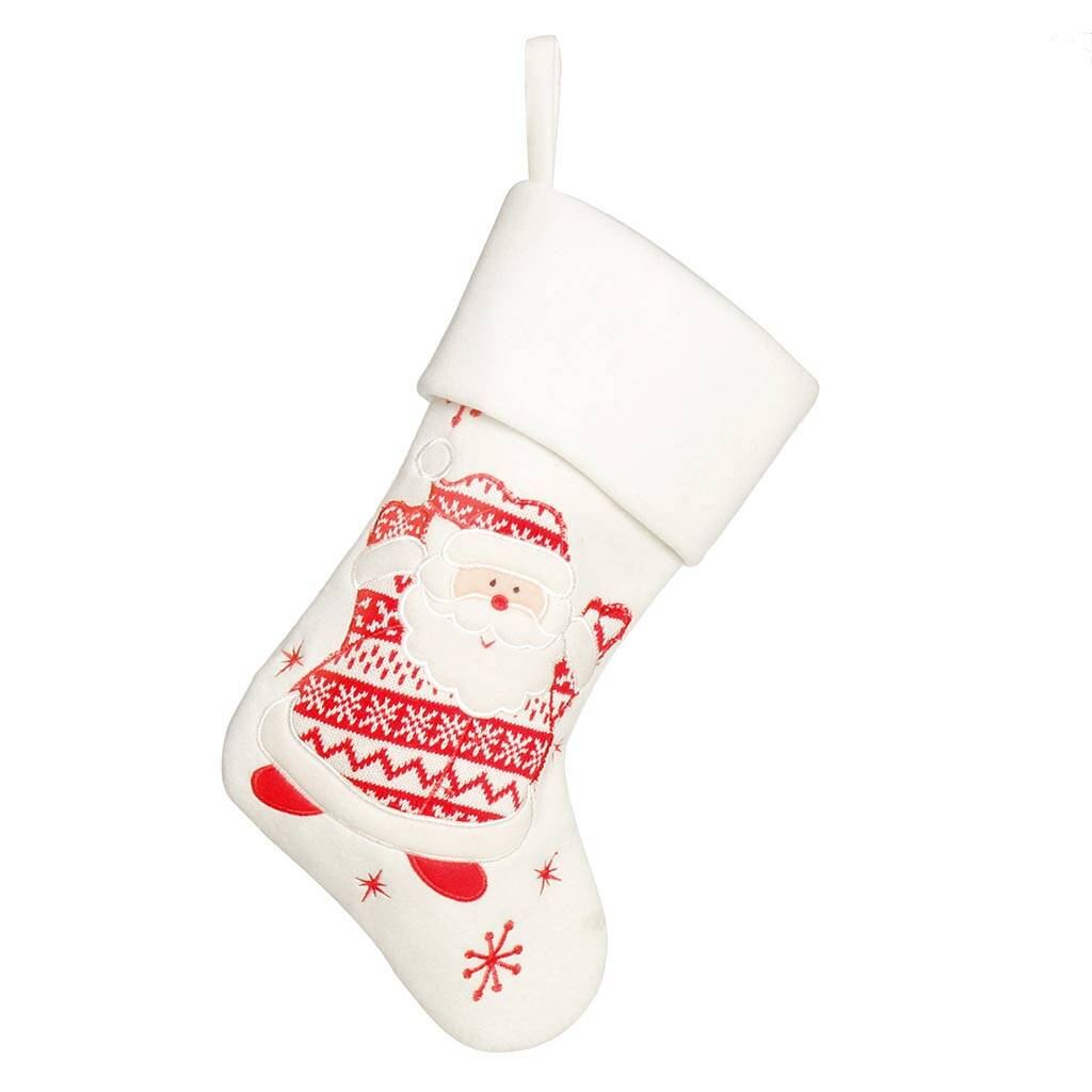 Personalised White Santa Christmas Stocking By Dibor ...