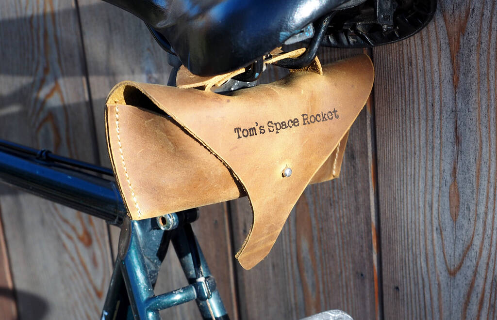 Personalised Leather Bike Saddle Bag By Stabo | notonthehighstreet.com