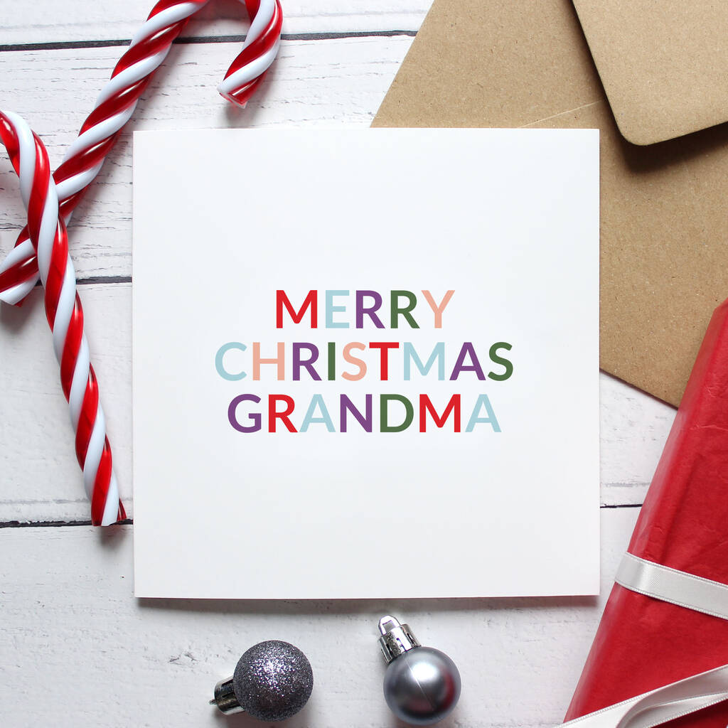 'Merry Christmas Grandma Or Grandad' Christmas Card By Purple Tree ...
