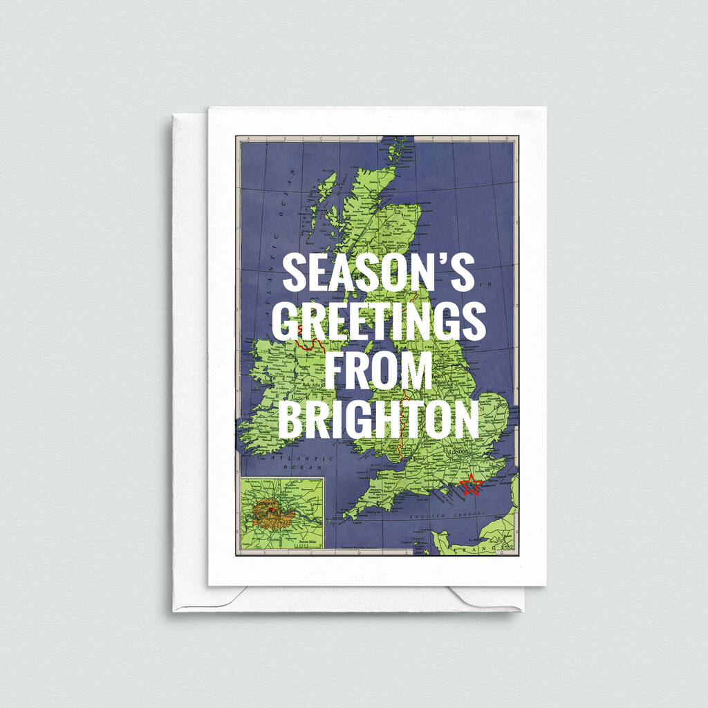 Personalised UK Map Christmas Card Packs By Of Life & Lemons