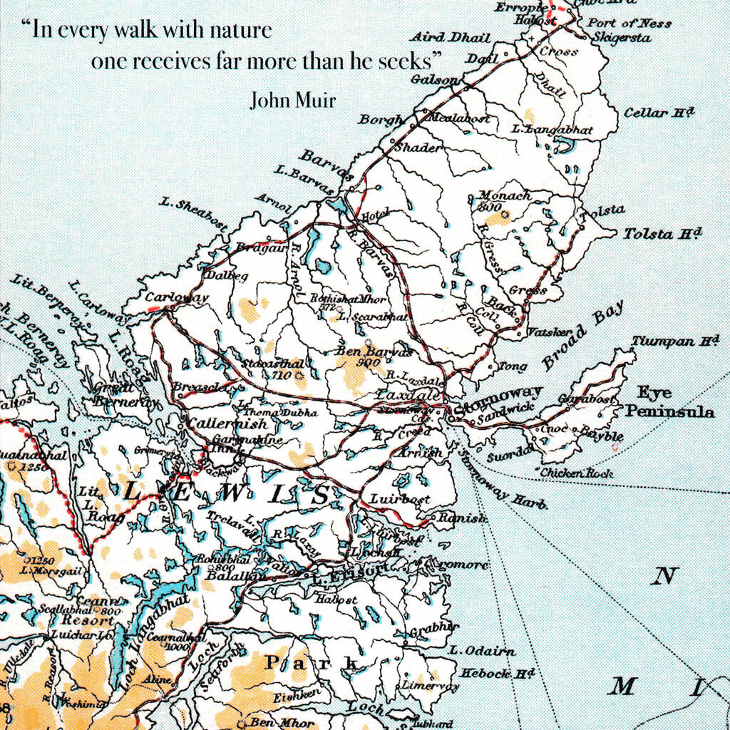Scotland Vintage Map Card, Lewis By A Northern Life ...