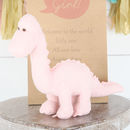 Personalised Gift Bag + Pink Diplodocus Rattle Dinosaur By Red Berry ...