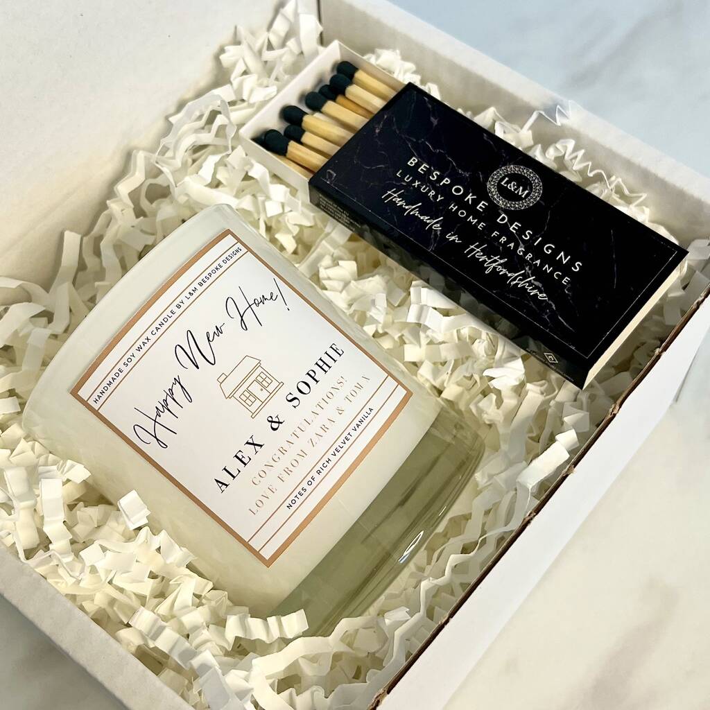 New Home Gift Set Housewarming Candle And Matches Set By L&M Bespoke ...