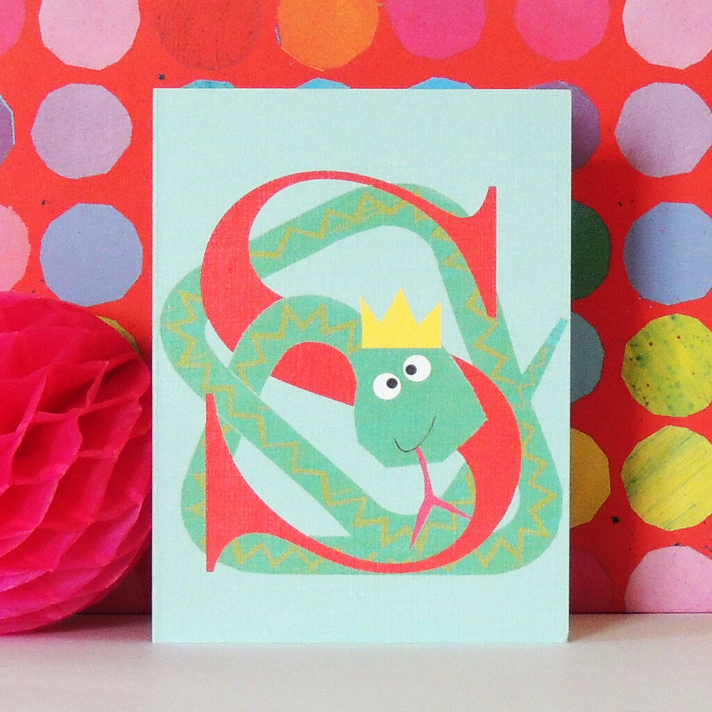 Mini S For Snake Card By Kali Stileman Publishing | notonthehighstreet.com
