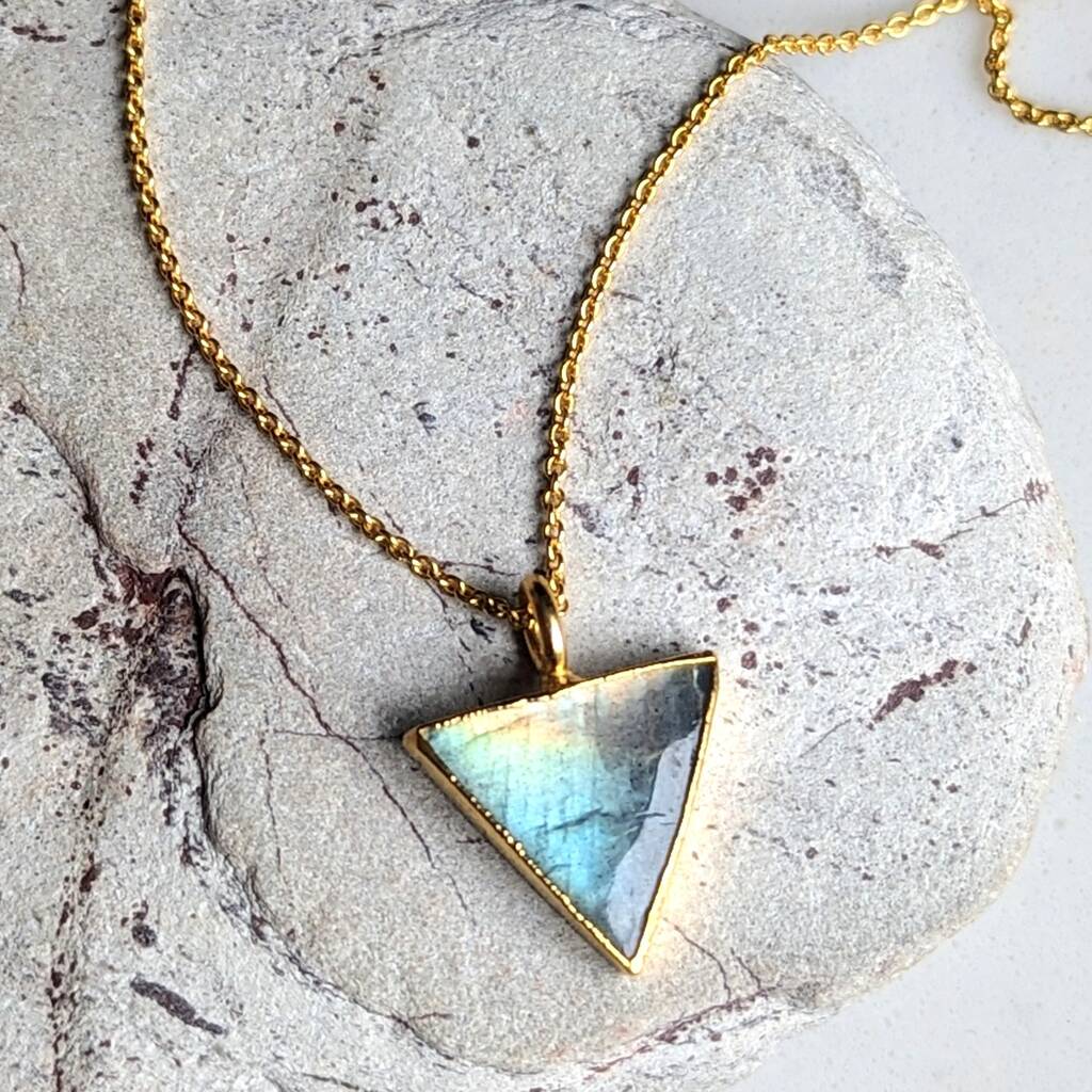 The Triangle Labradorite Necklace, Gold Plated By Lapis London ...