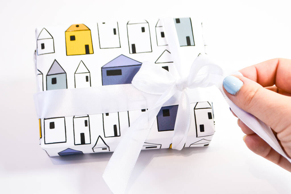 Little Houses Wrapping Paper By Lelloliving | notonthehighstreet.com