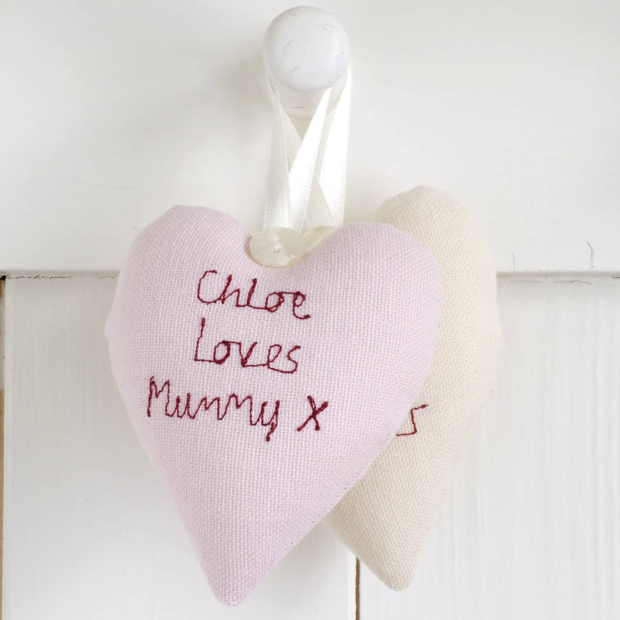 personalised hanging heart keepsake by milly and pip ...