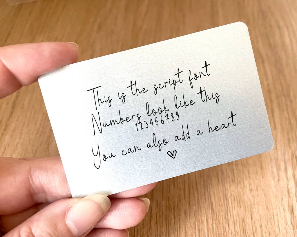 Create Your Own Message Metal Wallet Card Keepsake By Beespoked Studio