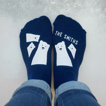 personalised bear family socks by sparks and daughters ...