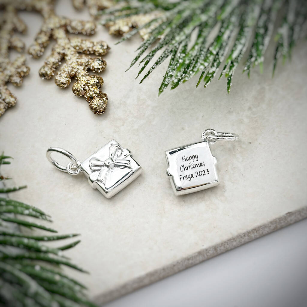 Personalised Present Solid Silver Charm By Scarlett Off The Map ...