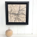 personalised heart location map print on wood by northern logic ...