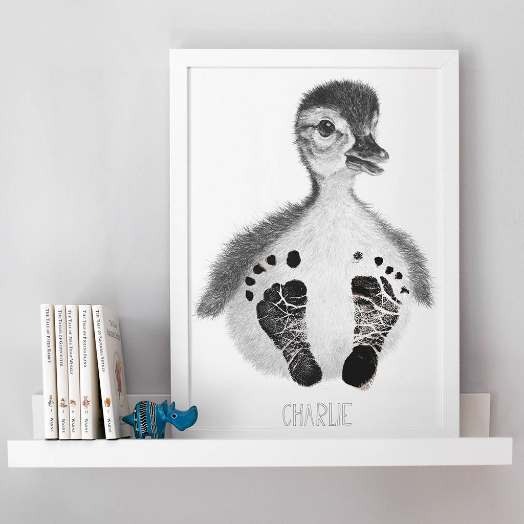 personalised baby duck footprint kit by lucy coggle ...