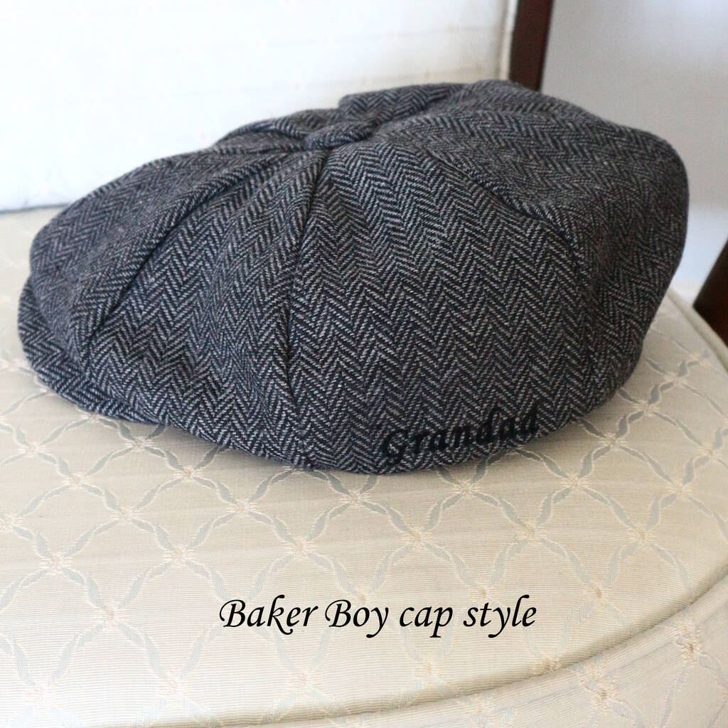 Personalised Dad/Grandad Baker Boy/Flat Cap By Rosie Willett Designs ...