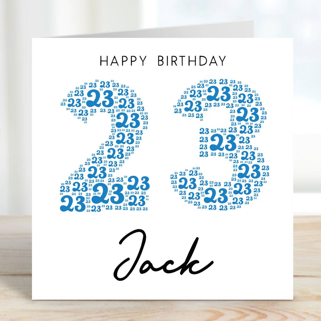 Personalised 23rd Birthday Card For Him By Uniqueful
