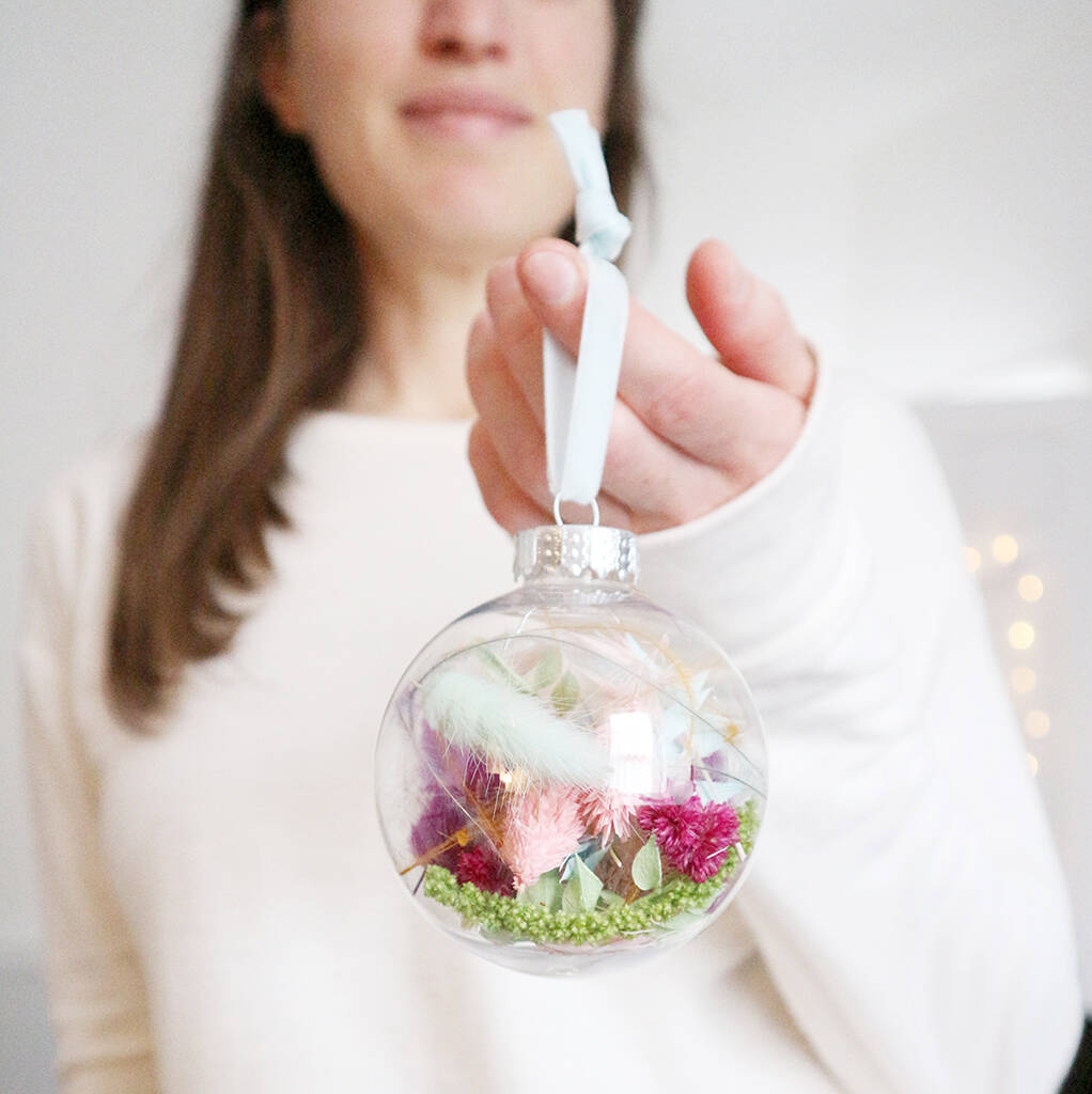 Bauble Of Flowers 'Joy' Bright Christmas Decoration By Mary Elizabeth ...