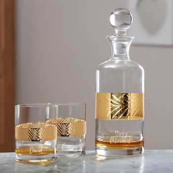 personalised gold etched brandy decanter by dibor | notonthehighstreet.com