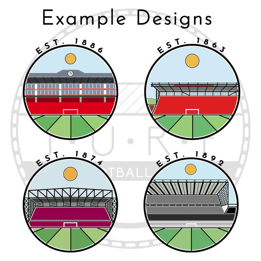 T Shirt With Contemporary Logo Of Any Football Stadium By Turf Football ...