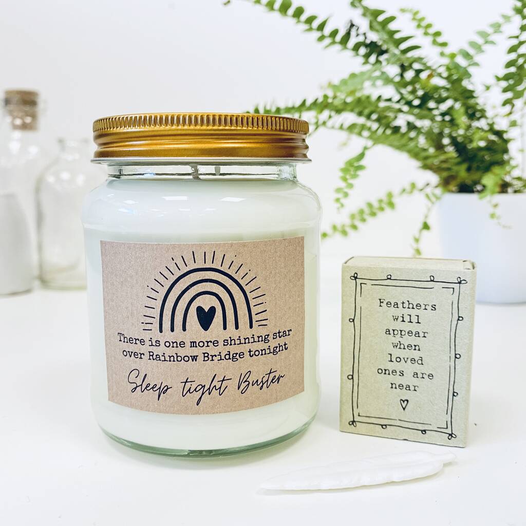 Rainbow Bridge Pet Loss Personalised Candle Gift Box By Lollyrocket ...