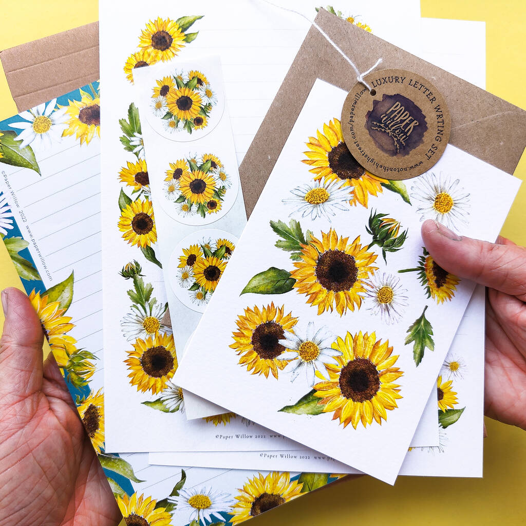 Sunflowers Writing Set By Paper Willow