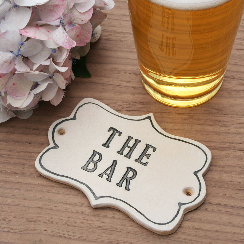 The Bar Ceramic Sign By Juliet Reeves Designs | notonthehighstreet.com