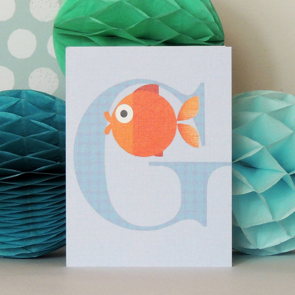 G For Goldfish Card By Kali Stileman Publishing | notonthehighstreet.com