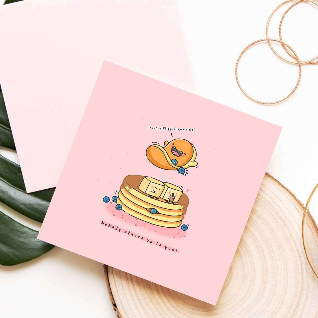 Cute Pancakes Greetings Card By Toastedink