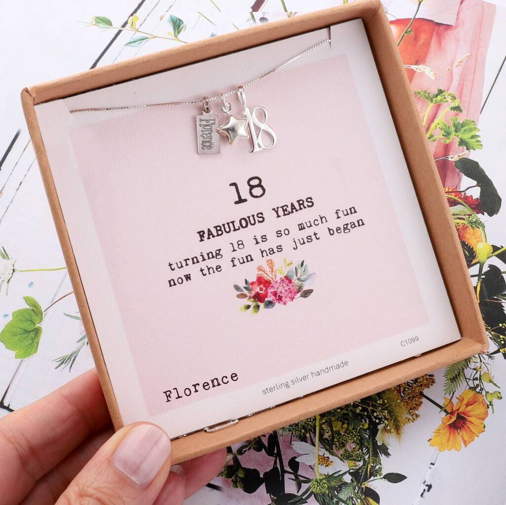Sterling Silver Personalised Necklace For 18th Birthday By attic