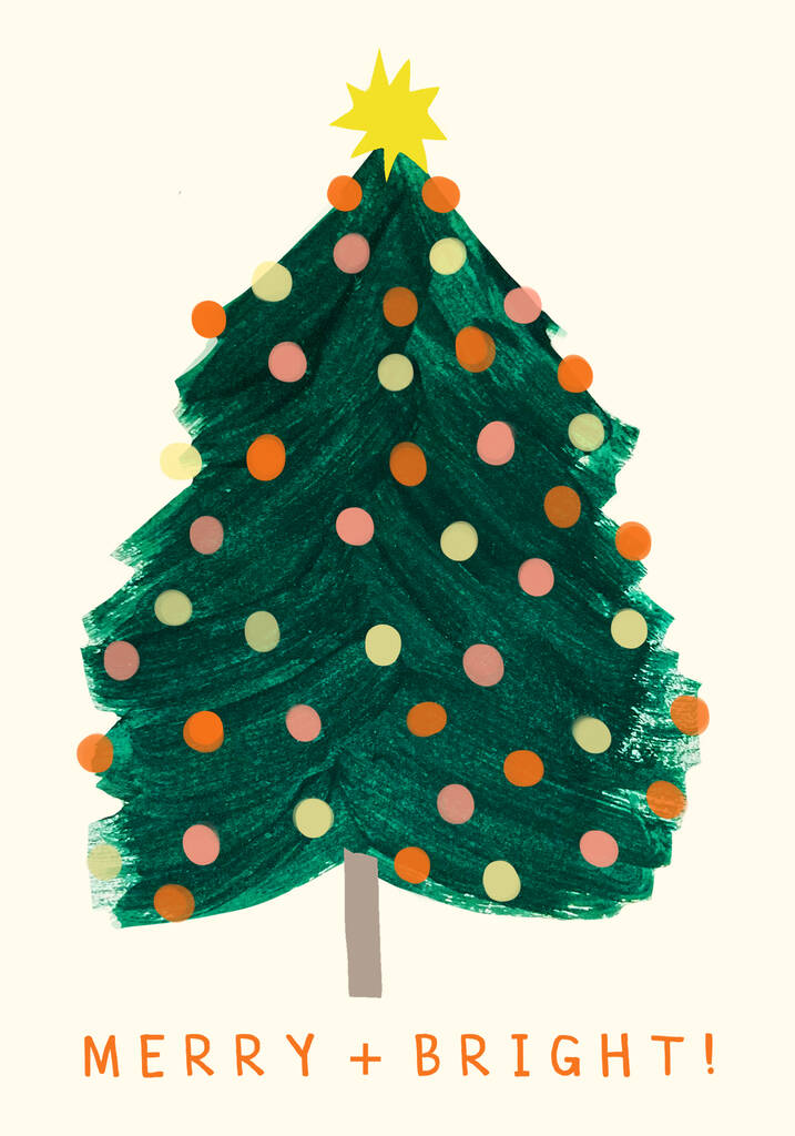 Merry And Bright Tree Christmas Card By Darcie Olley ...