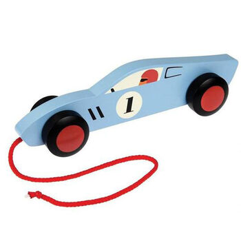 Children's Wooden Toy Pull Along Vintage Racing Car By The Wedding of ...