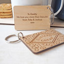 Personalised Custard Cream Biscuit Wooden Keyring By Wood Paper ...