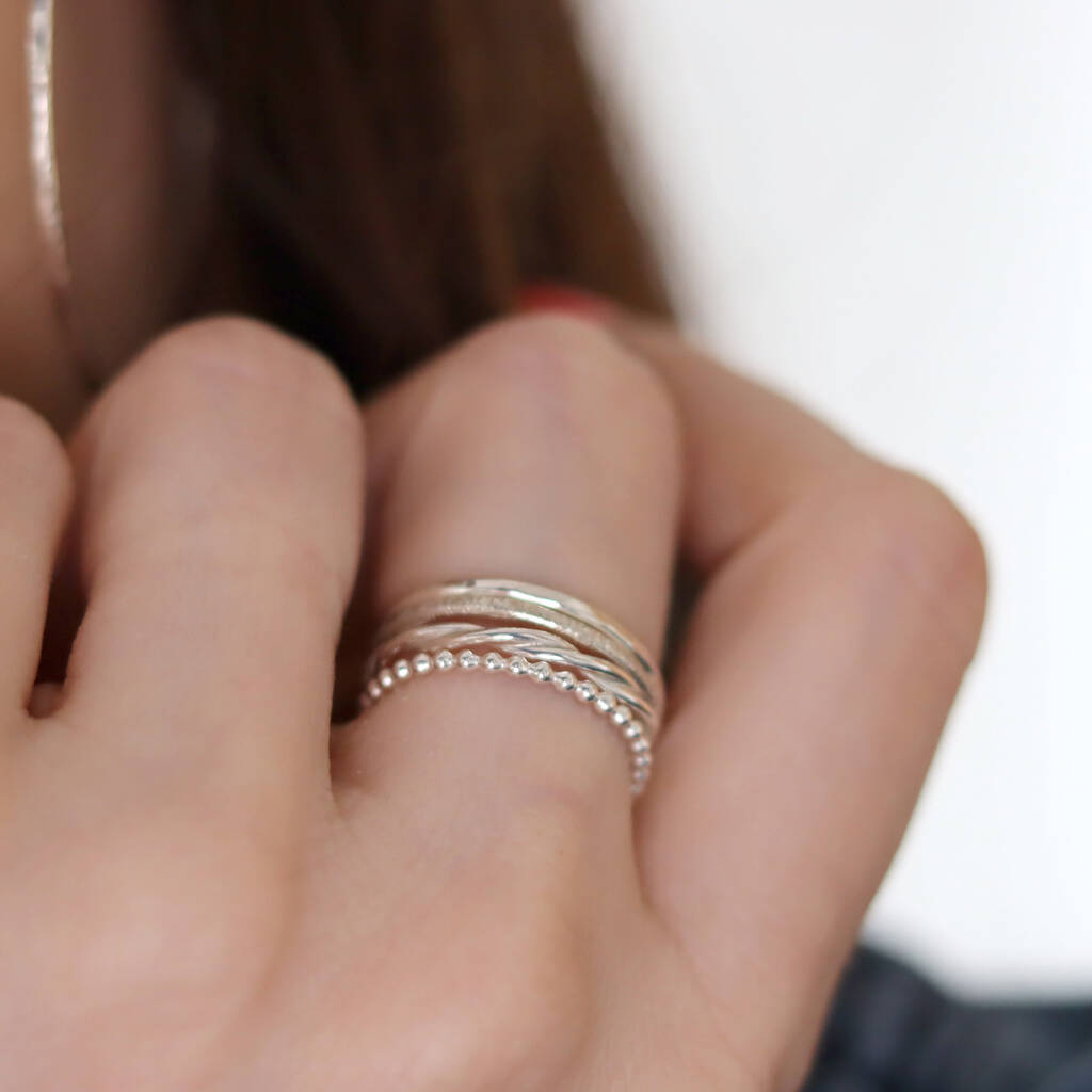 Silver Stacking Rings By Cocobelle Jewellery