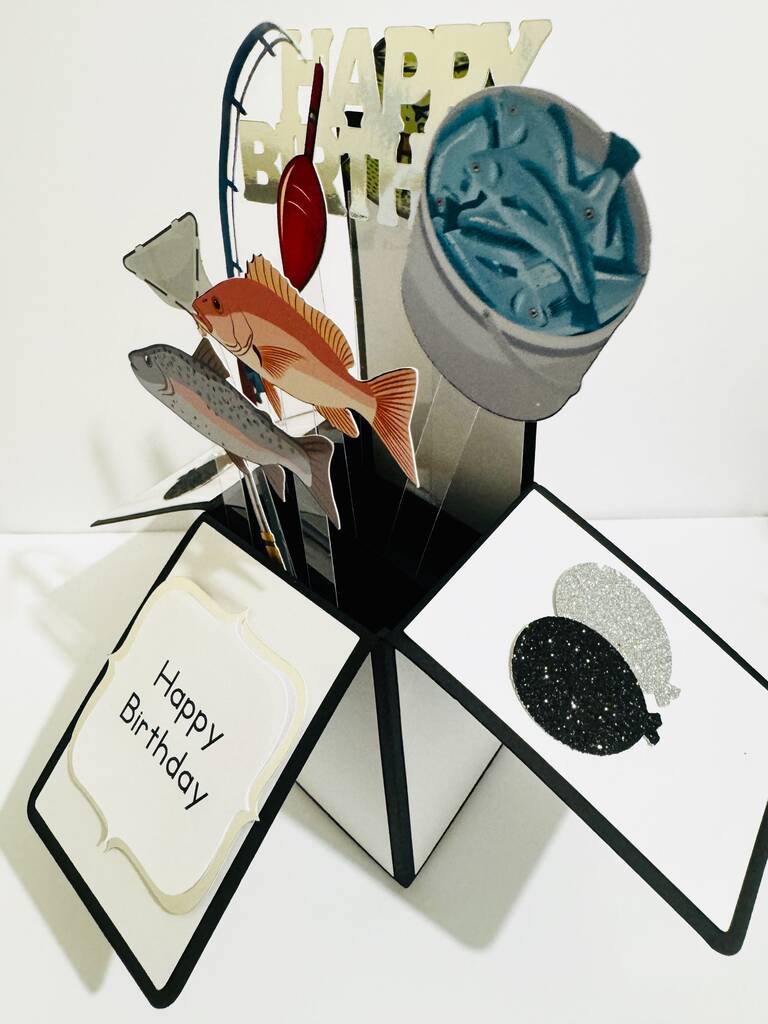 Fishing Themed 3D Birthday Card By Designs by Xpression