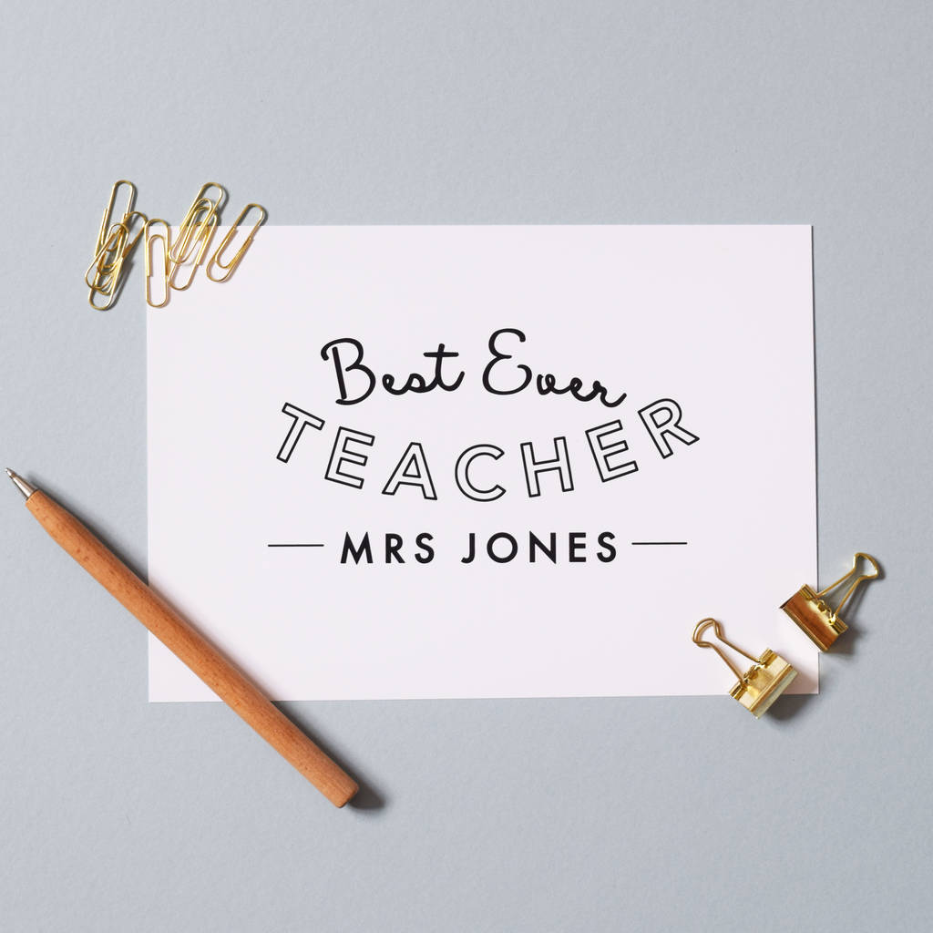 personalised best teacher card by jg artwork | notonthehighstreet.com