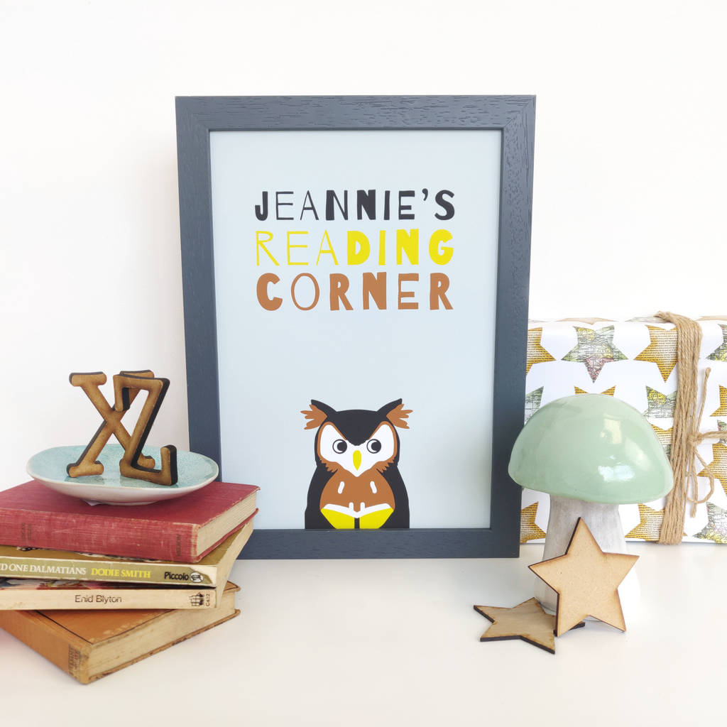 Personalised 'Reading Corner' Nursery Print By Bookishly ...